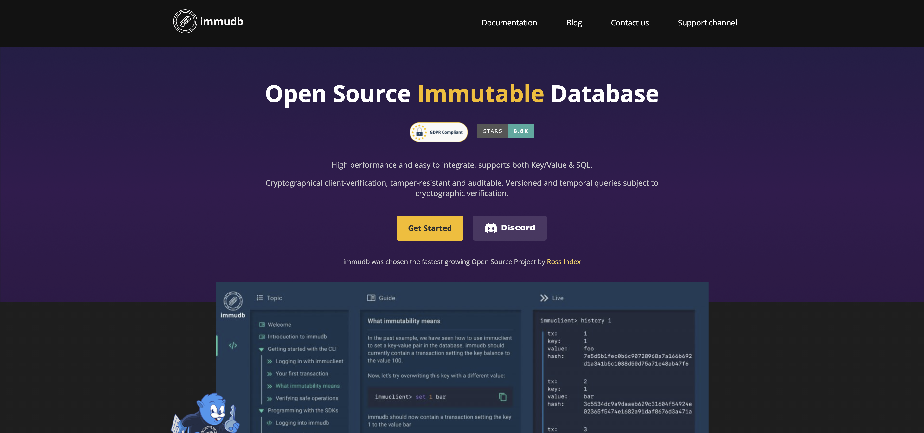 immudb - immutable database based on zero trust, SQL and Key-Value
